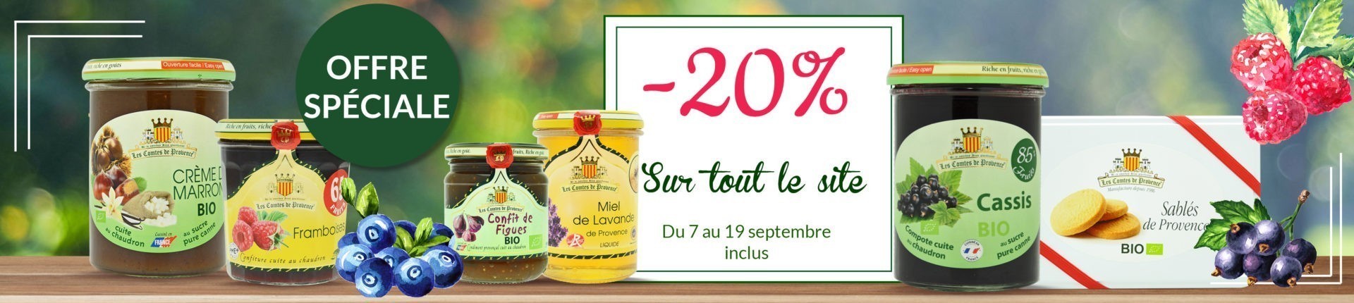 Confiture BIO, confiture, miel, marmelade les Comtes de Provence